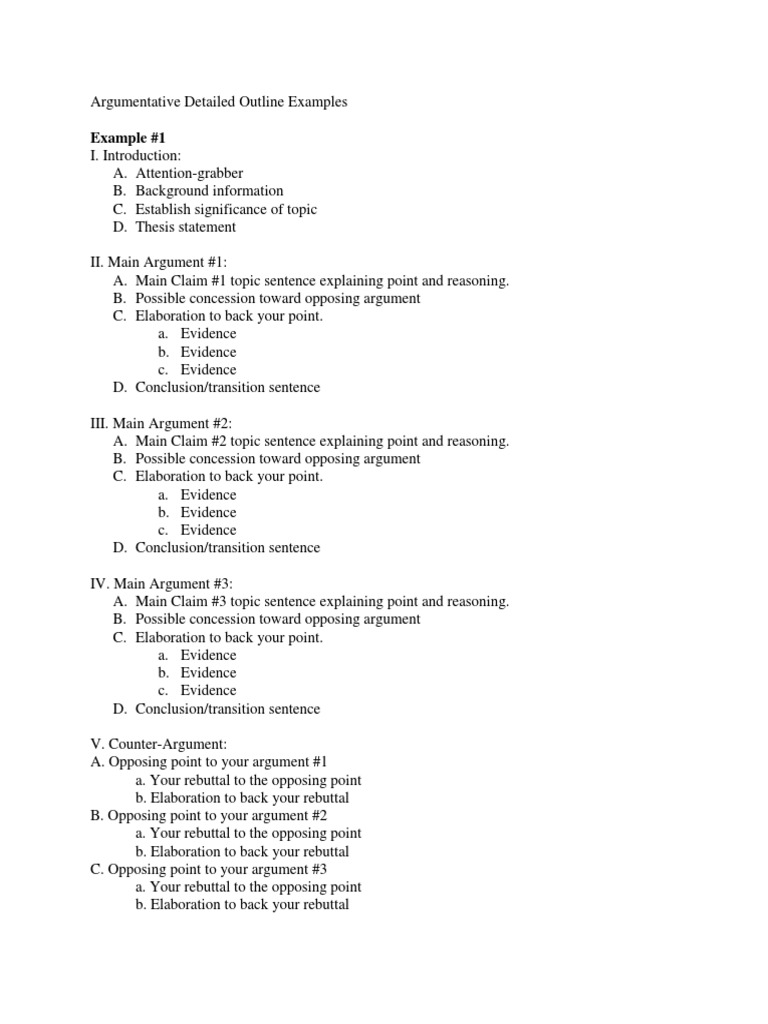 Argumentative Outline Examples | PDF | Argument