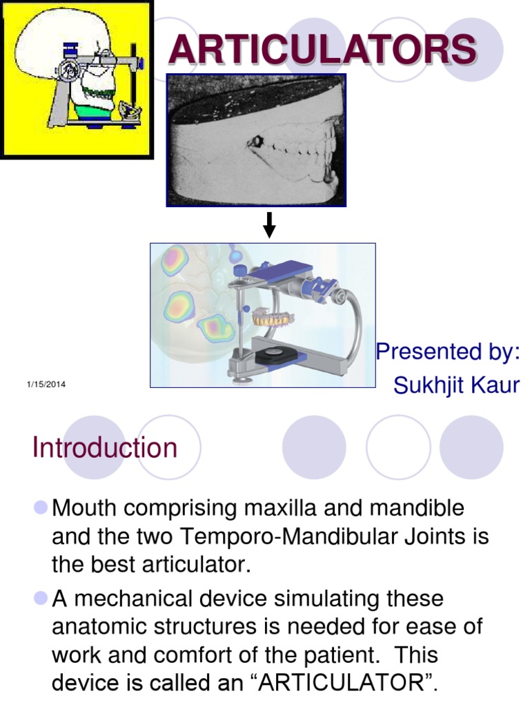 Overview of Articulators in Prosthodontics | PDF | Dentures | Mouth