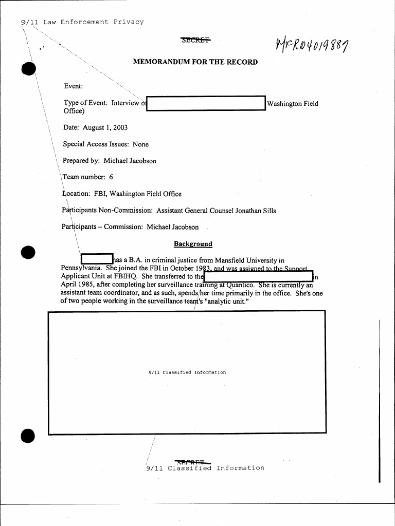 9/11 Law Enforcement Interview Memo | PDF | September 11 Attacks ...