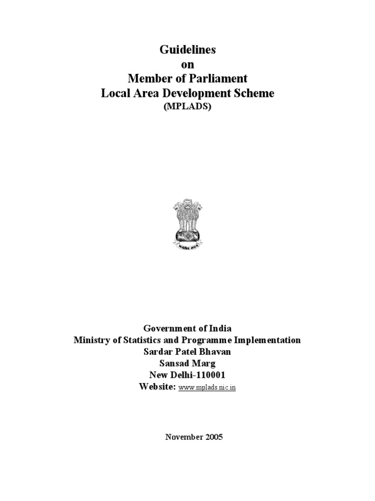 MPLADS Guidelines and Implementation | PDF | Finance & Money Management