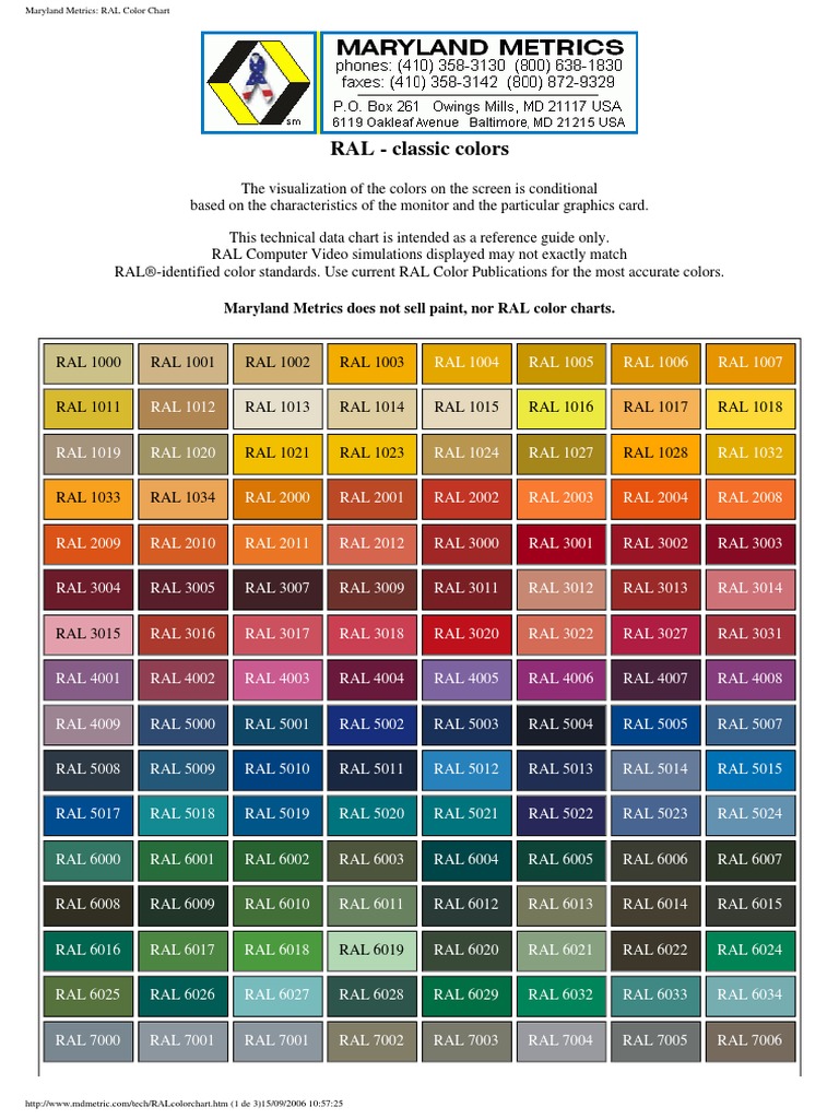 RAL Color Chart | PDF | Yellow | Computer Monitor