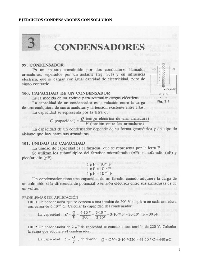 Actividades Condensadores Con SOLUCIÓN | PDF | Condensador | Poder (Física)