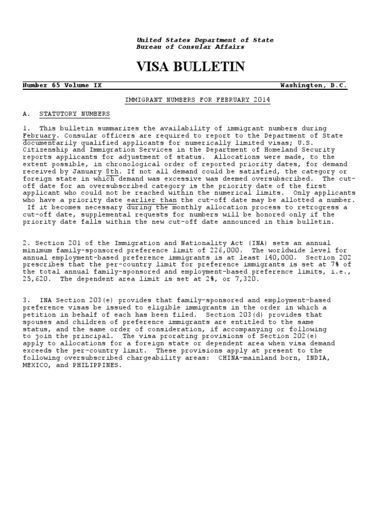 USCIS VISA BULLETIN SUMMARY | PDF | Travel Visa | Immigration