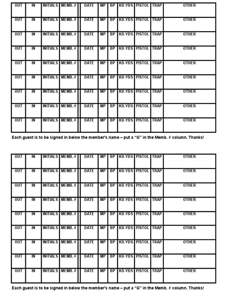 Front Sign in Sheet | PDF | Business | Home & Garden