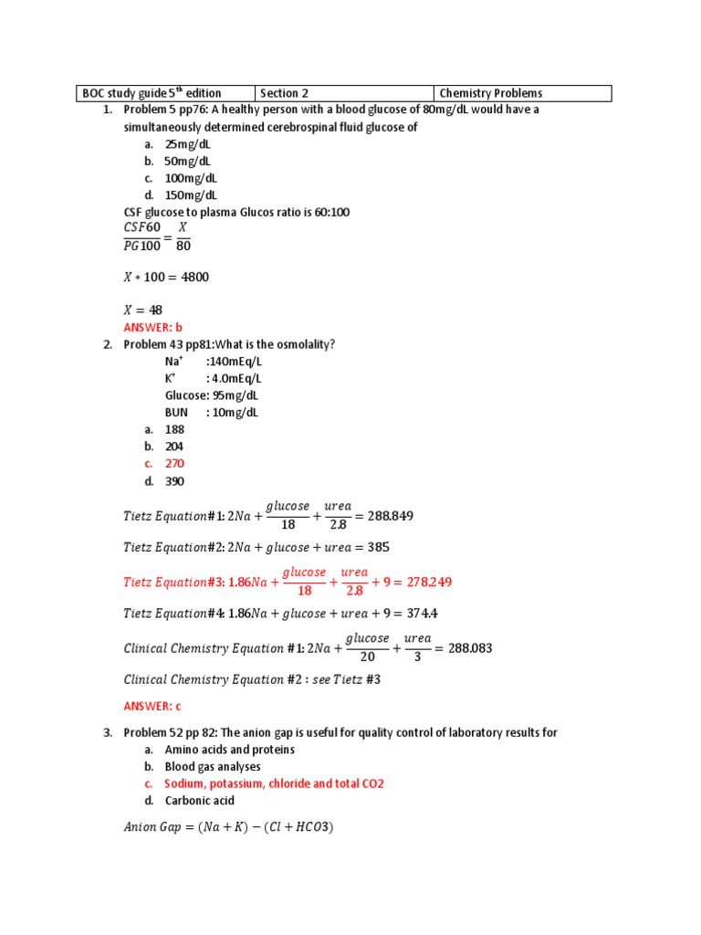 BOC Chemistry Study Guide | PDF