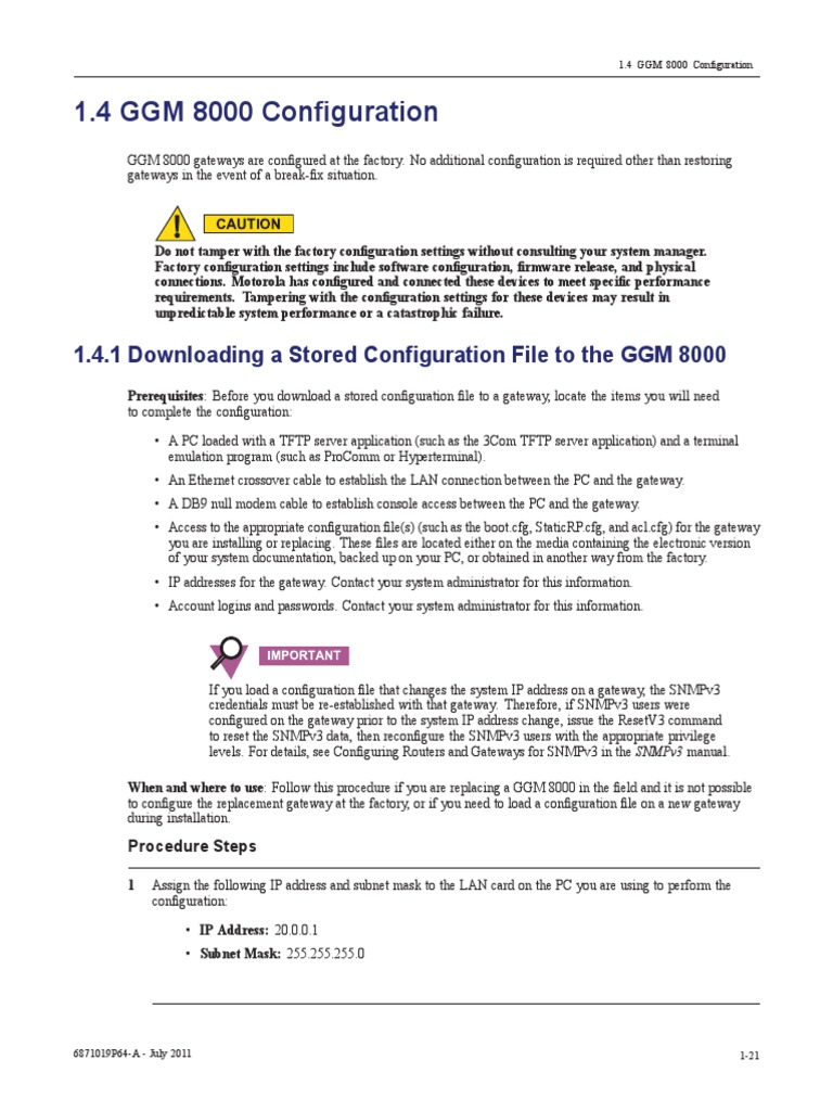 Configuring a GGM 8000 Gateway | PDF | Gateway (Telecommunications ...