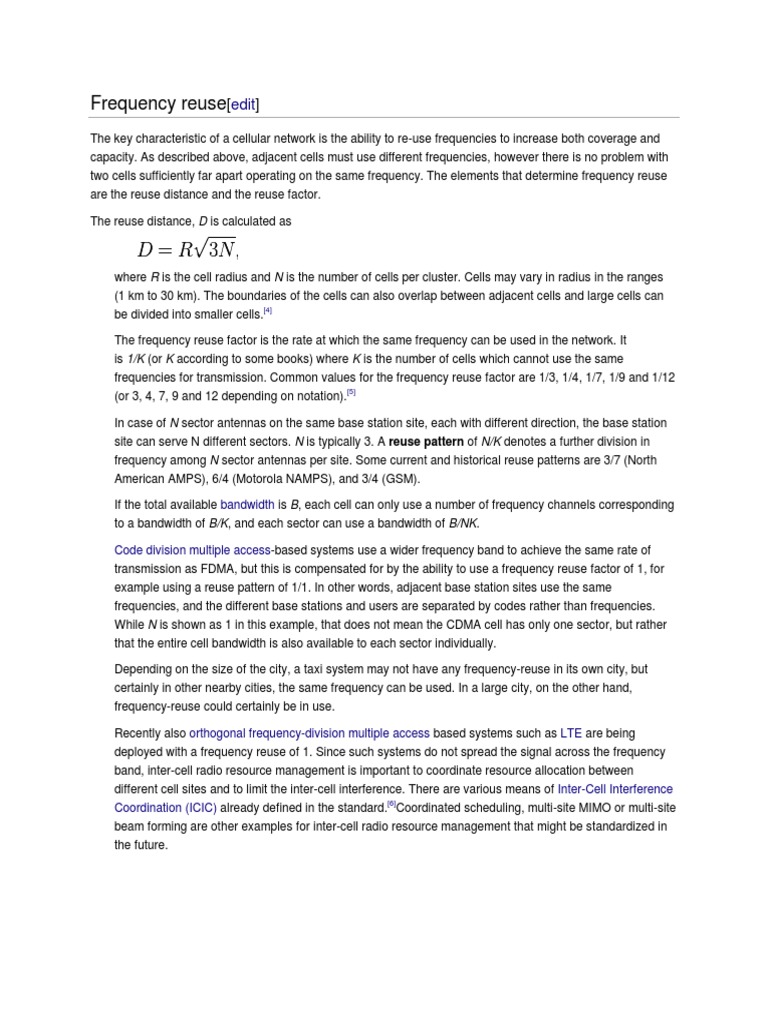 Frequency Reuse | Download Free PDF | Cellular Network | Code Division ...