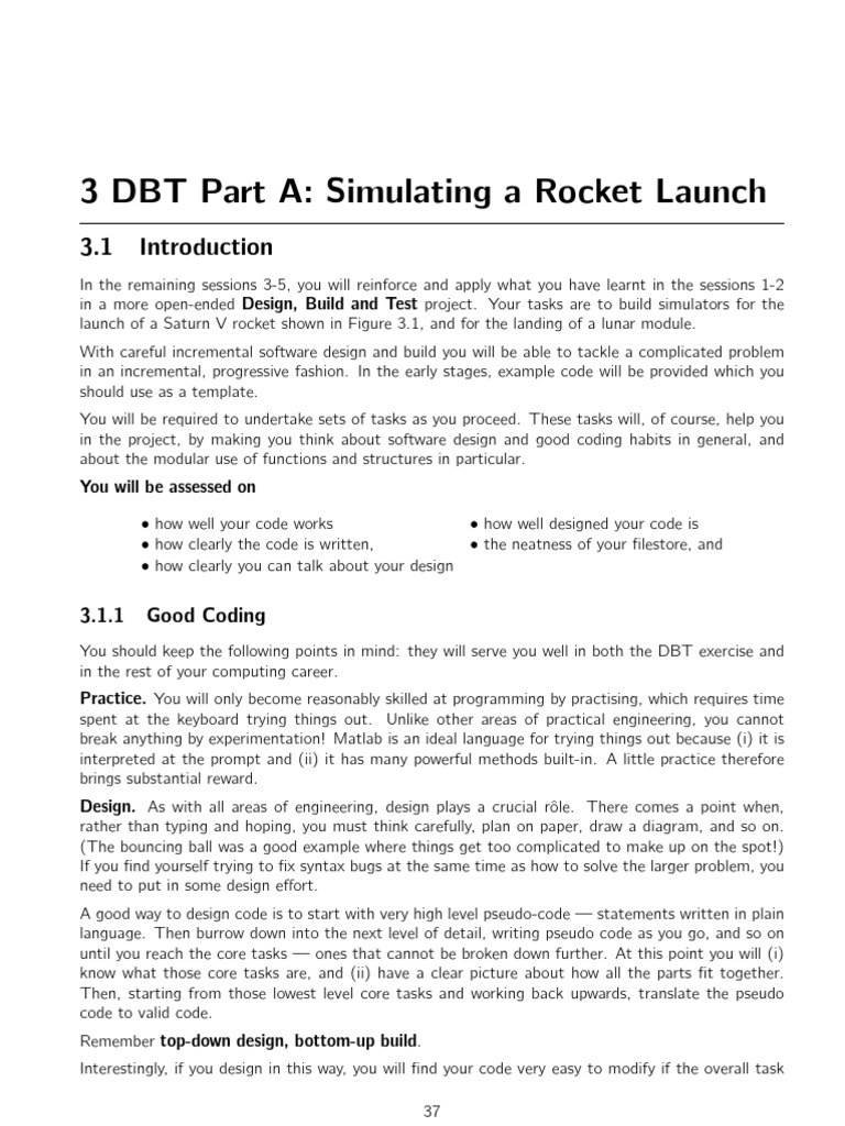 Rocket Simulation With Matlab Code | PDF | Rocket | Thrust