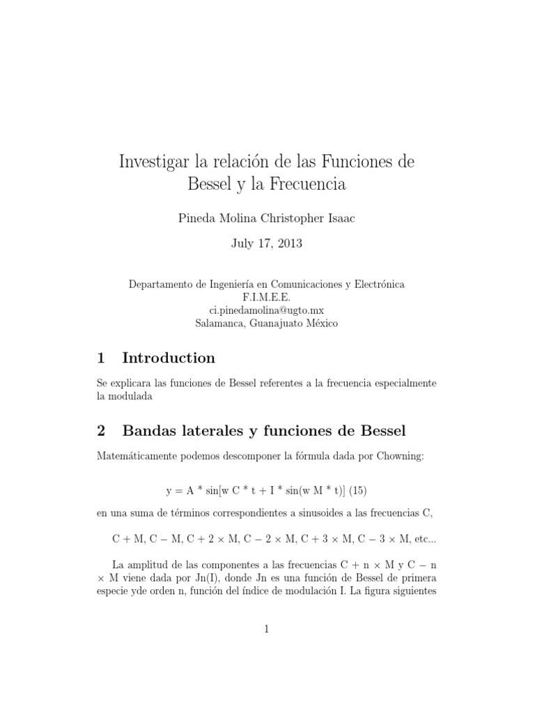 Funciones de Bessel y Frecuencia FM | PDF
