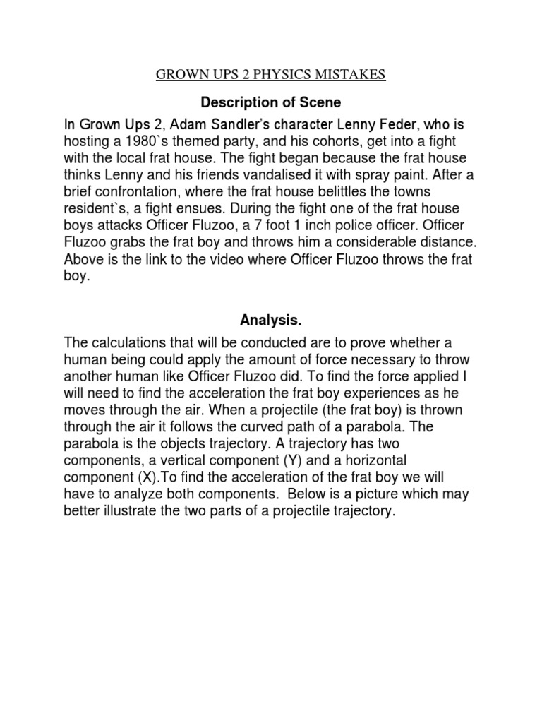 Grown Ups 2 Physics Mistakes | PDF | Velocity | Force
