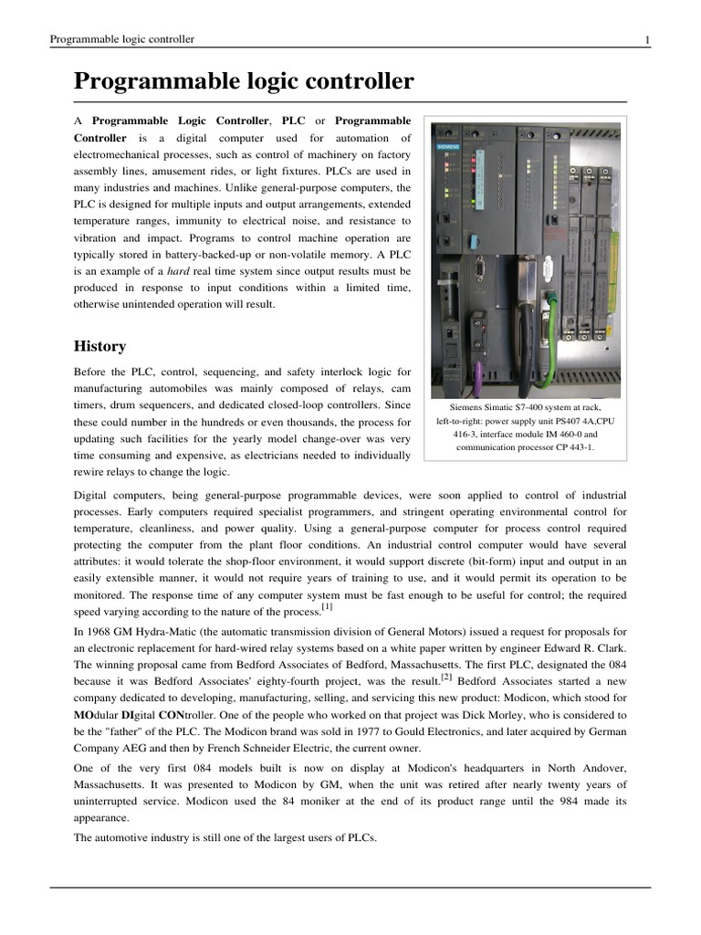 Programmable Logic Controller | PDF | Programmable Logic Controller ...