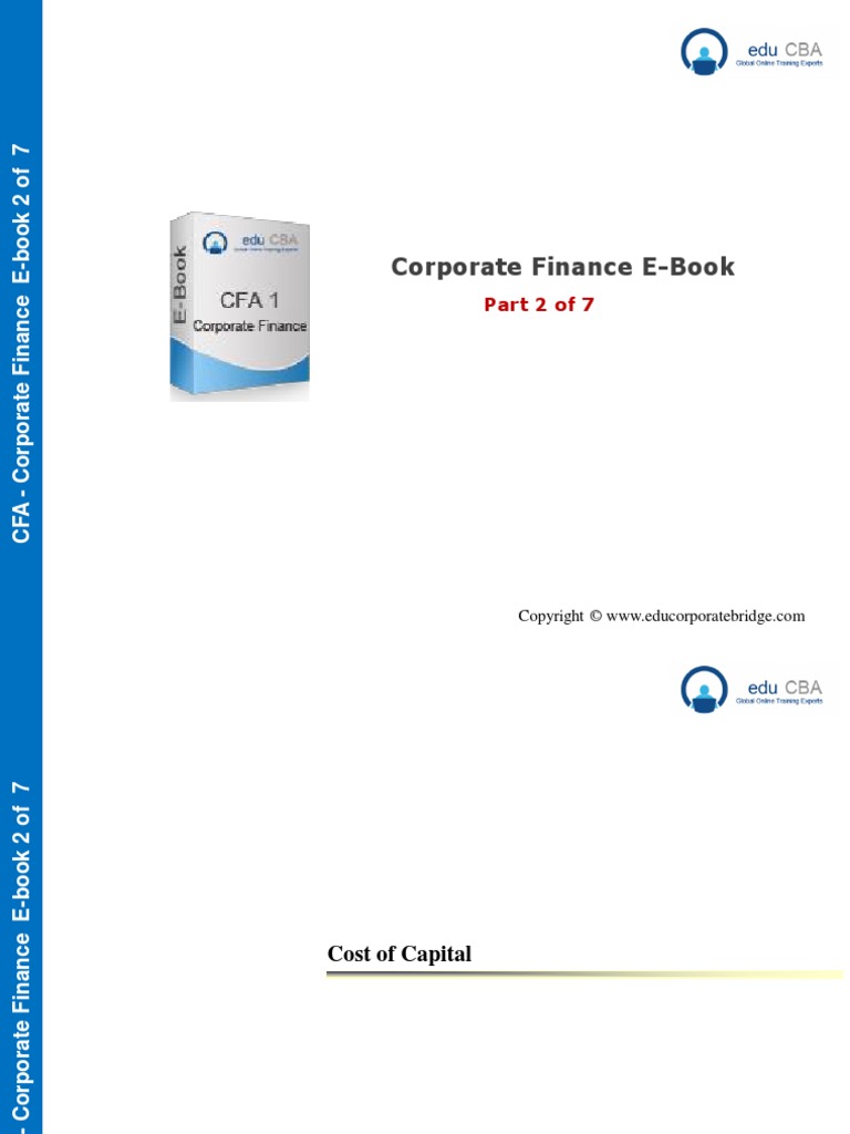 CFA Level 1 Corporate Finance E Book - Part 2 | Download Free PDF ...