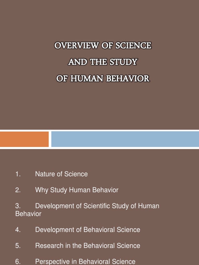 Overview Science and Study of Human Behavior | PDF | Science | Behavior