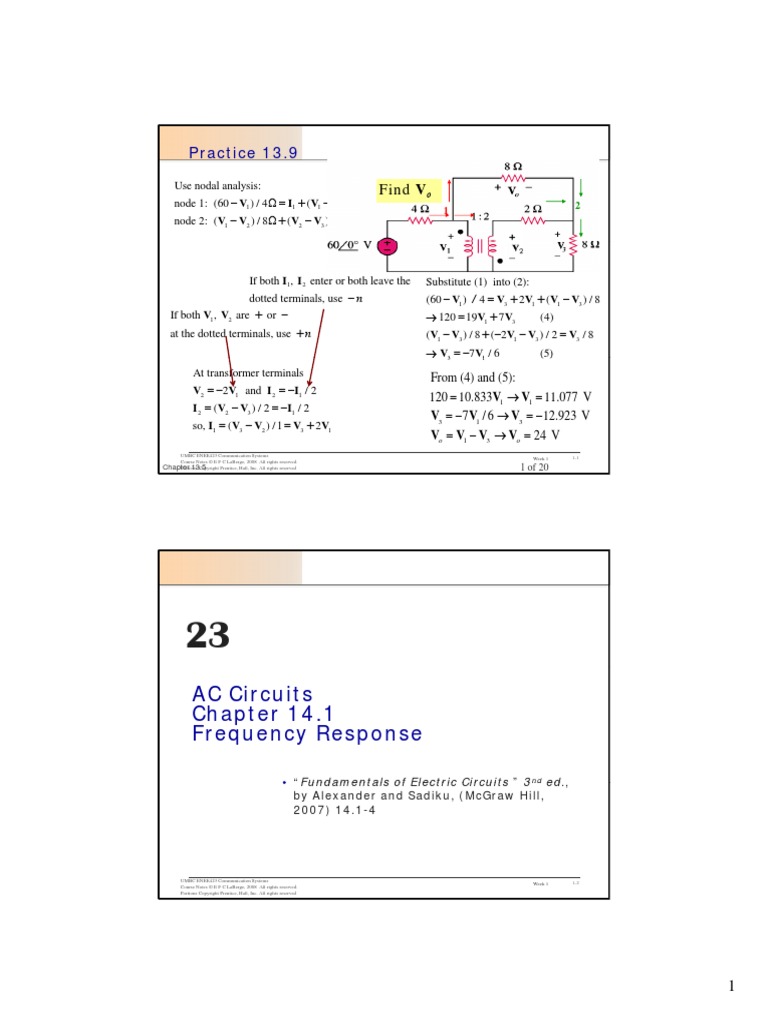 AC Circuits Frequency Response: Practice 13.9 | PDF | Electronic Filter ...
