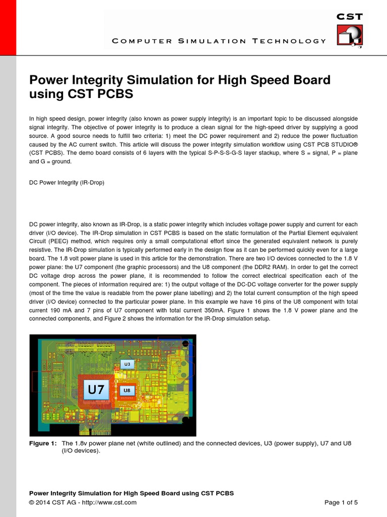 Power Integrity Simulation For High Speed Board Using CST PCBS | PDF ...