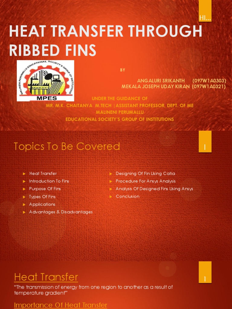 Heat Transfer Through Ribbed Fins | PDF | Computers