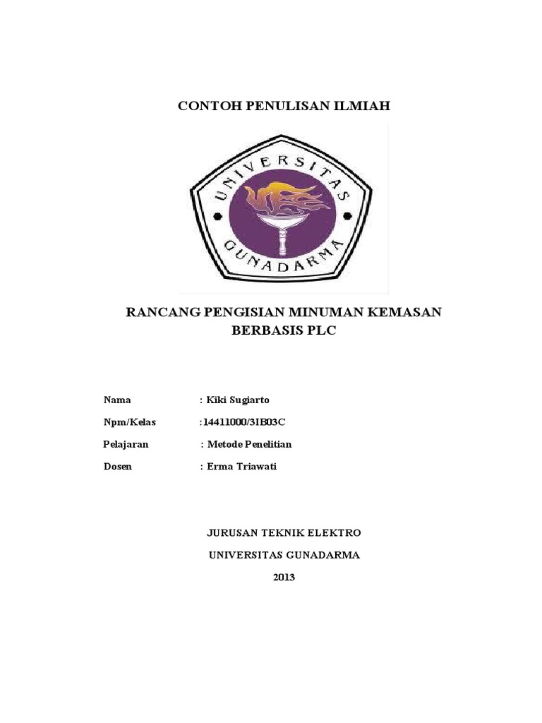Contoh Penulisan Ilmiah Gunadarma | PDF