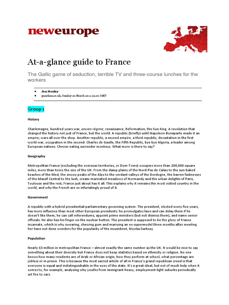 Overview of French Culture and Society | PDF | France | Politics Of France