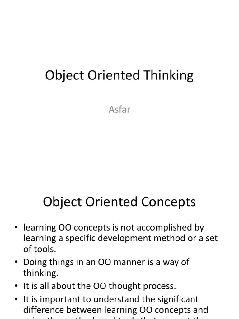 Object Oriented Thinking: Asfar | PDF | Inheritance (Object Oriented Programming) | Class ...