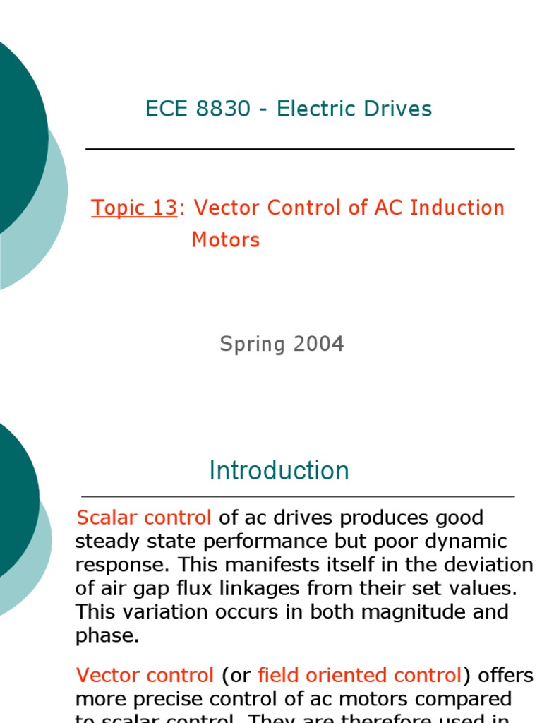 Vector Control of Ac Drives | PDF | Electrical Components | Rotating ...