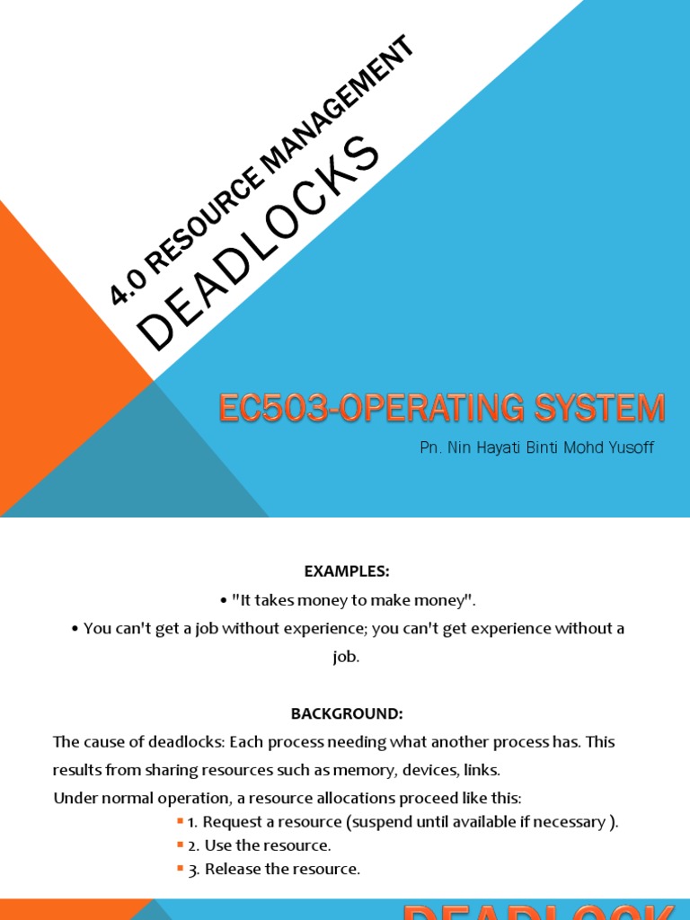 Topik 4 Deadlock | PDF | Scheduling (Computing) | Concurrent Computing
