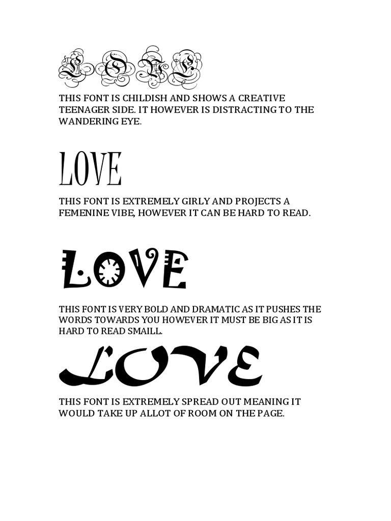 Love Font Research | PDF | Poetry