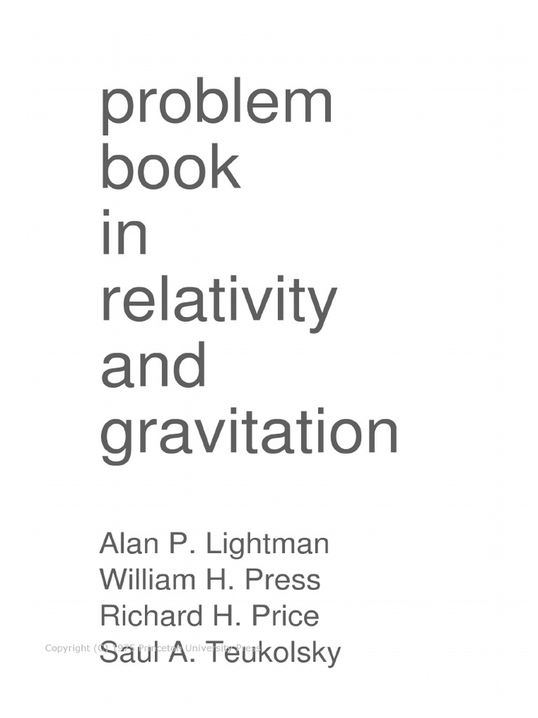 Problem Book in Relativity | PDF | Books | Media