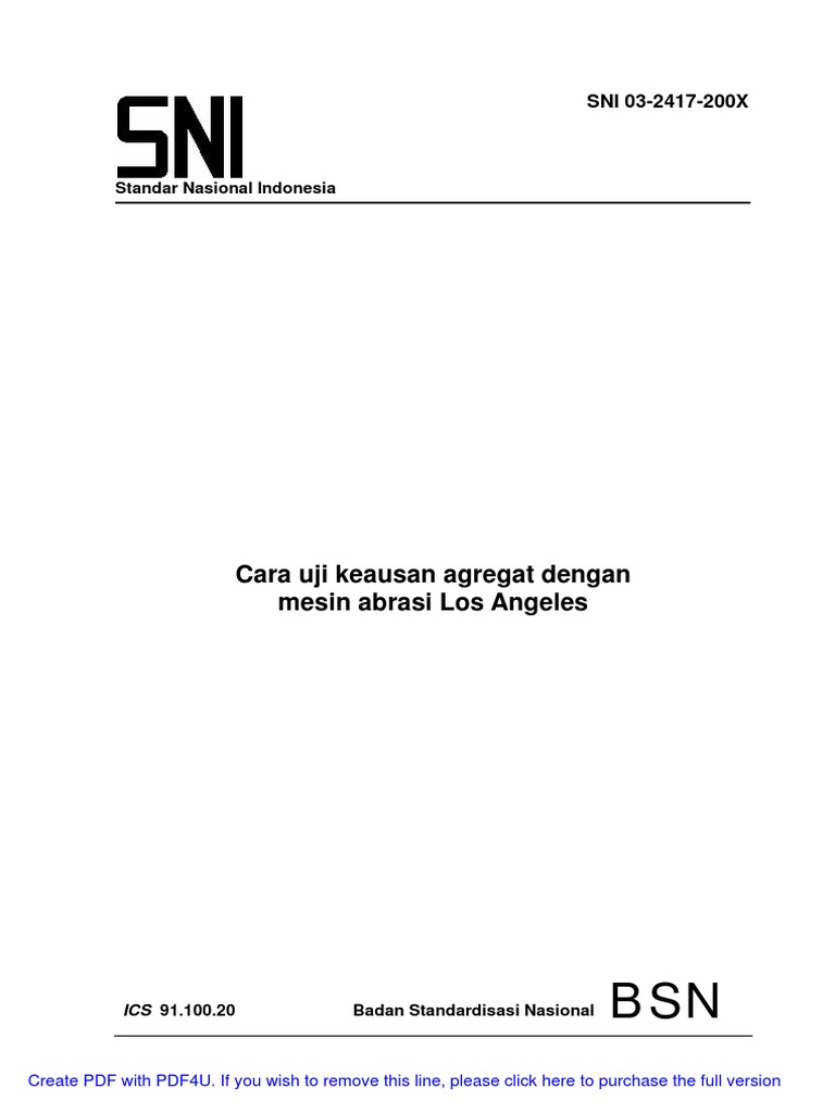 Standar Sni Keausan Agregat | PDF
