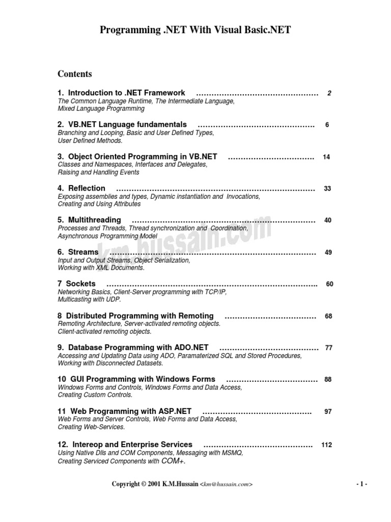Programming Net With Visual Pdf Inheritance Object Oriented Programming Visual Basic Net 3777