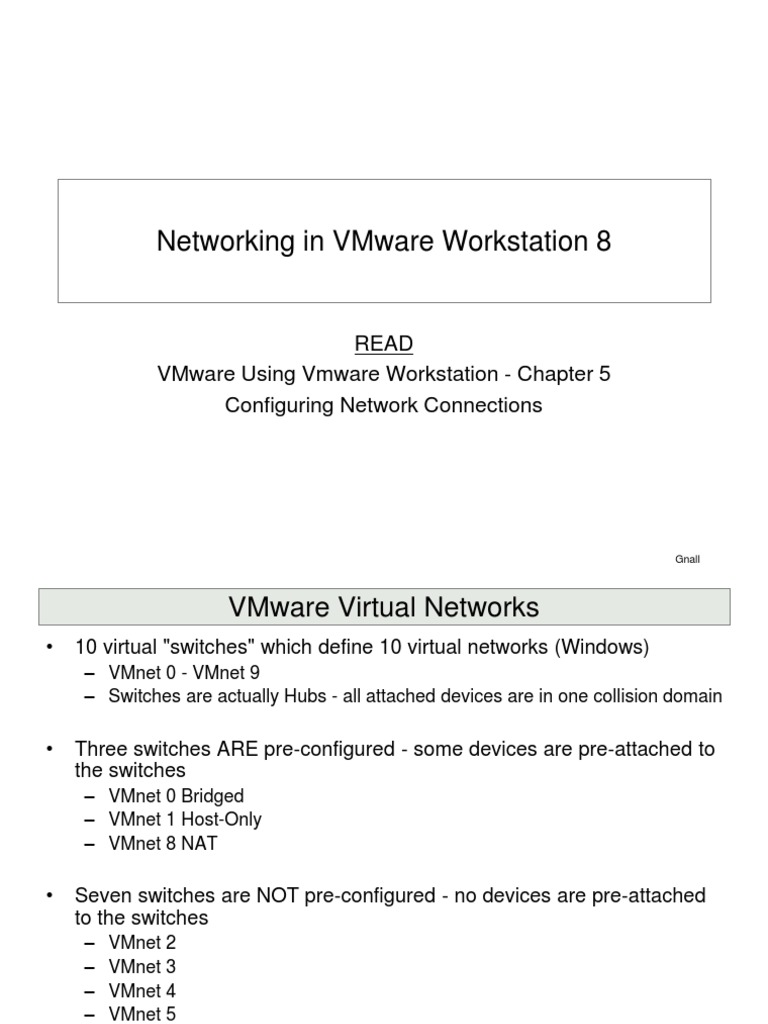 Networking in VMware (8) - PowerPoint | PDF