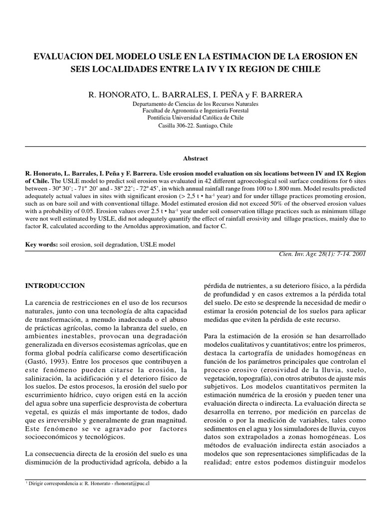 Metodo Usle | PDF | Medición | Erosión