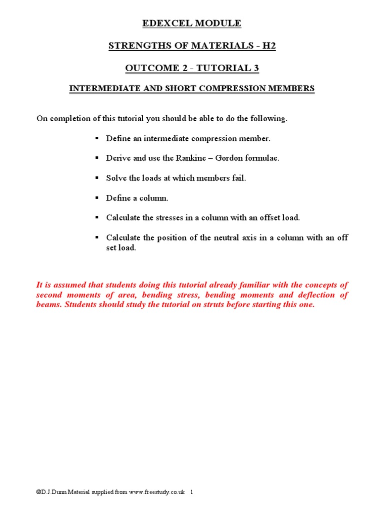 Tutorial 2 3 | PDF | Bending | Column