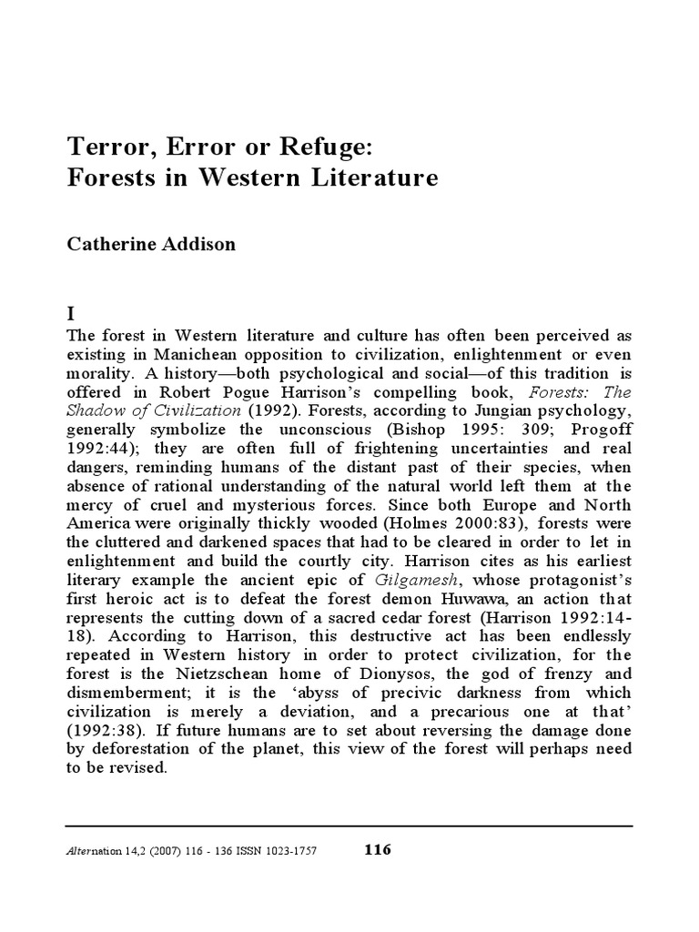 Addison, Catherine - Terror, Error or Refuge. Forests in Western ...