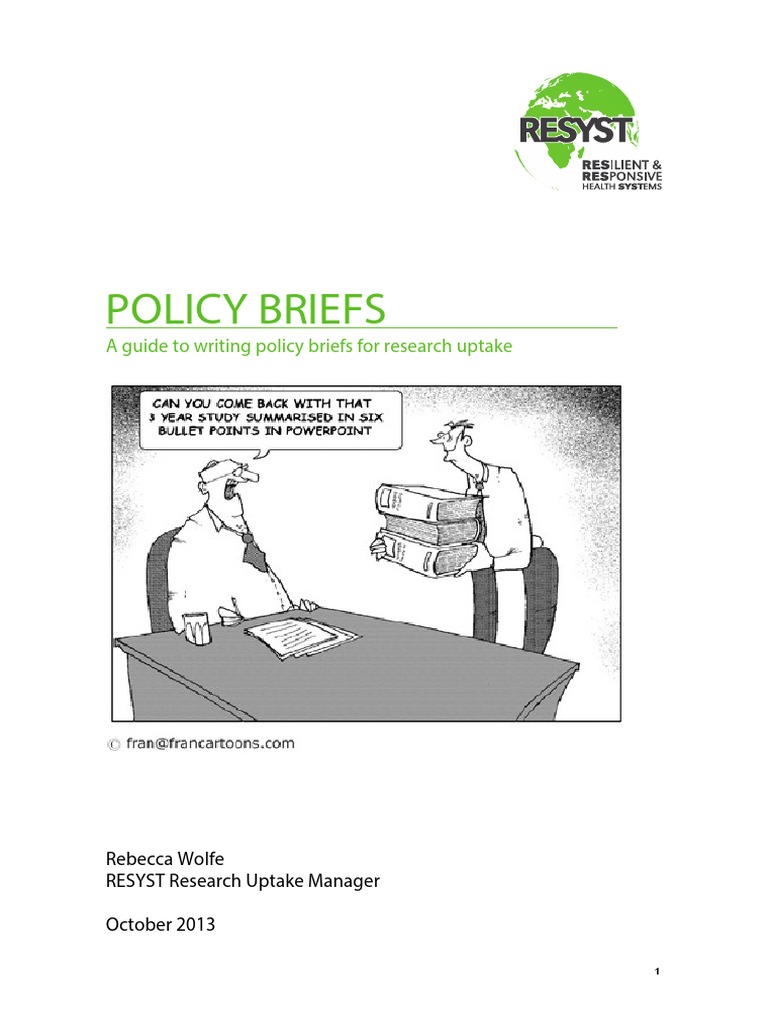 A Guide To Writing Policy Briefs For Research Uptake | PDF ...