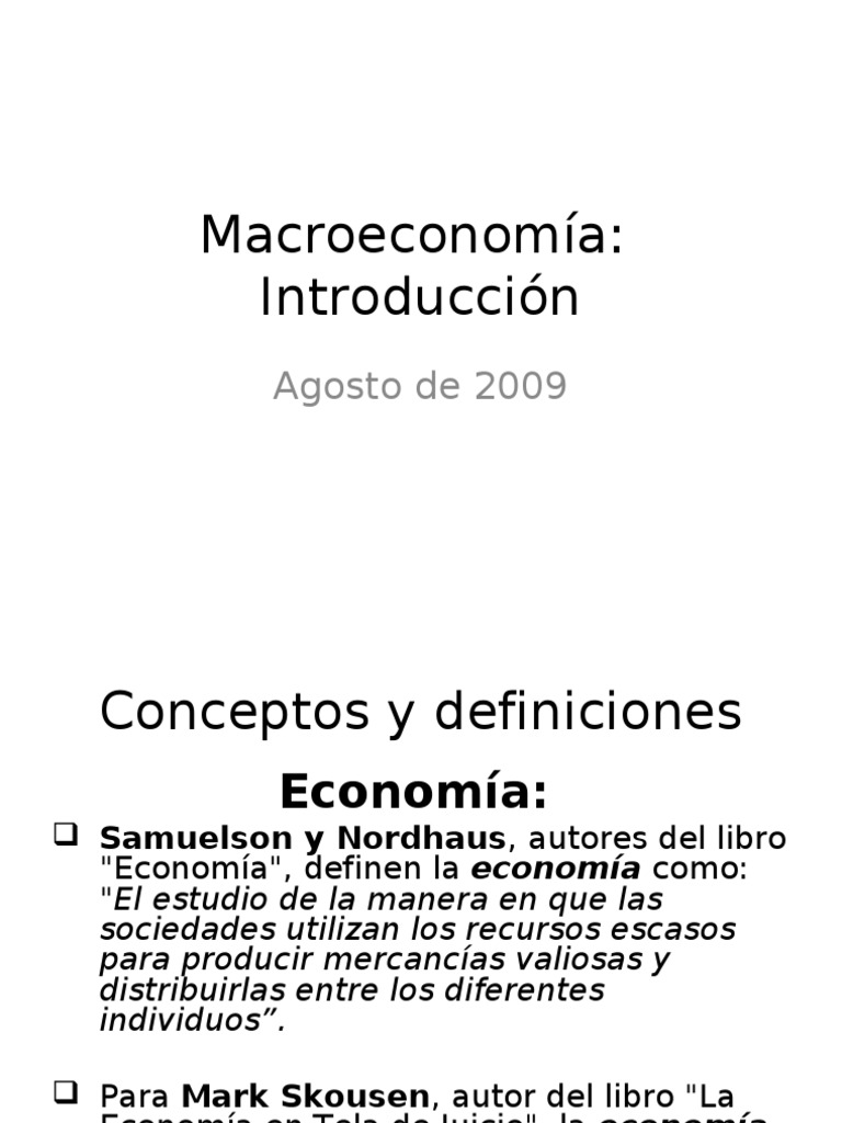 Macroeconomía Introduccion | PDF | Inversiones | Producto Interno Bruto