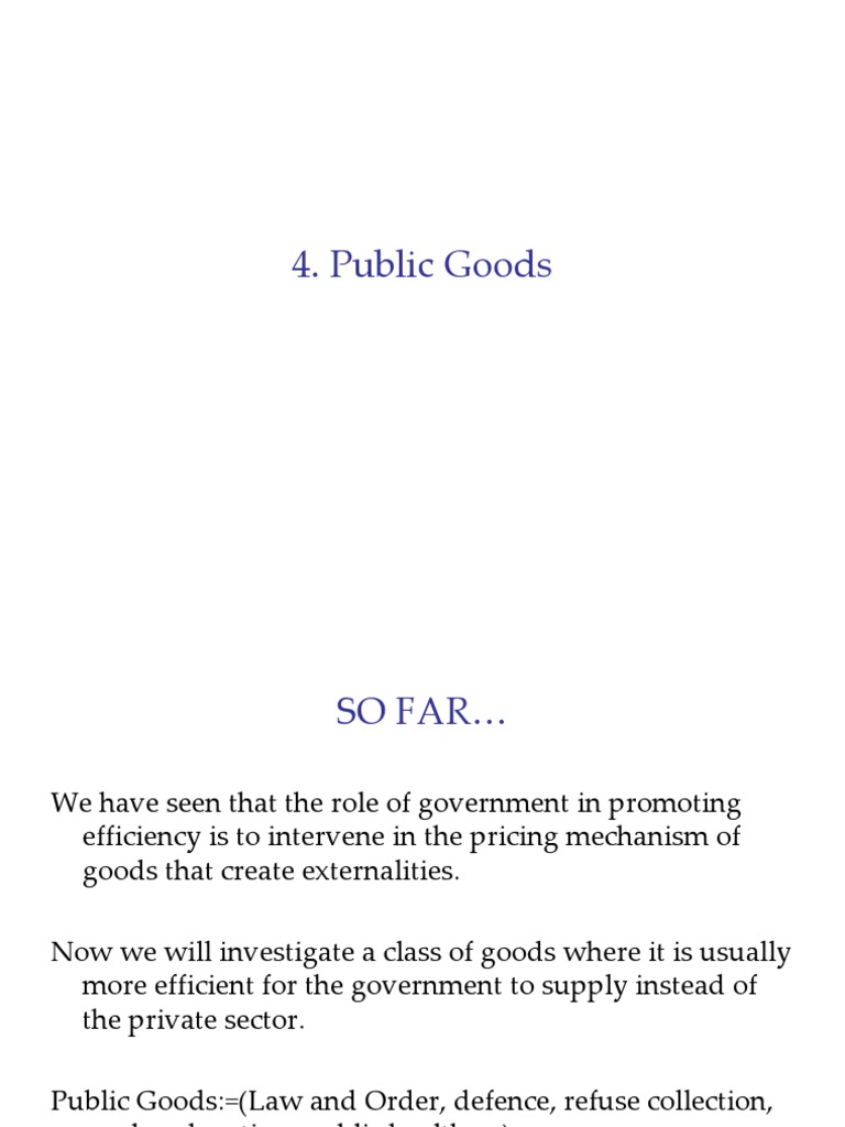 Public Goods and the Free-Rider Problem | PDF | Finance & Money Management