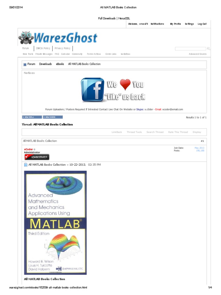 All MATLAB Books Collection | Download Free PDF | Matlab | Internet Forum
