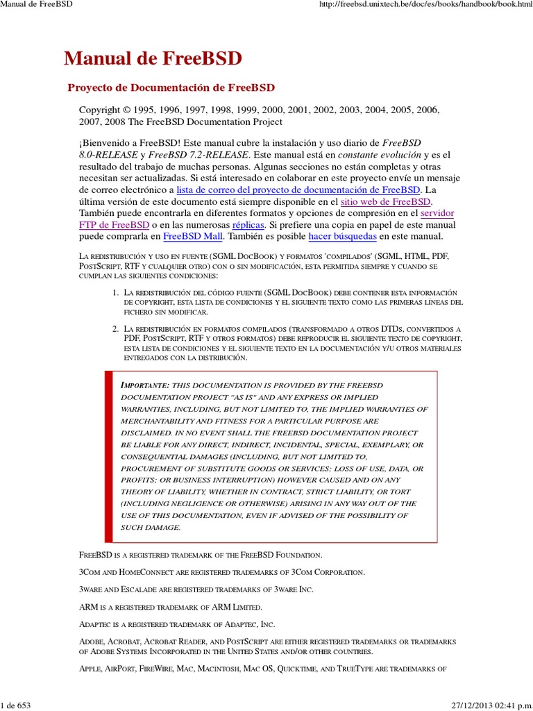 Manual de FreeBSD | PDF | Sistema operativo | Internet