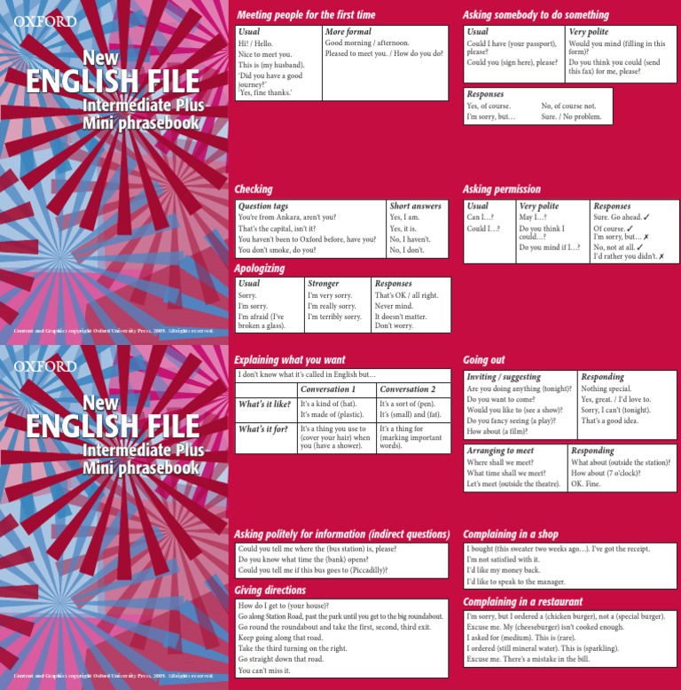 English File: Intermediate Plus Mini Phrasebook | PDF