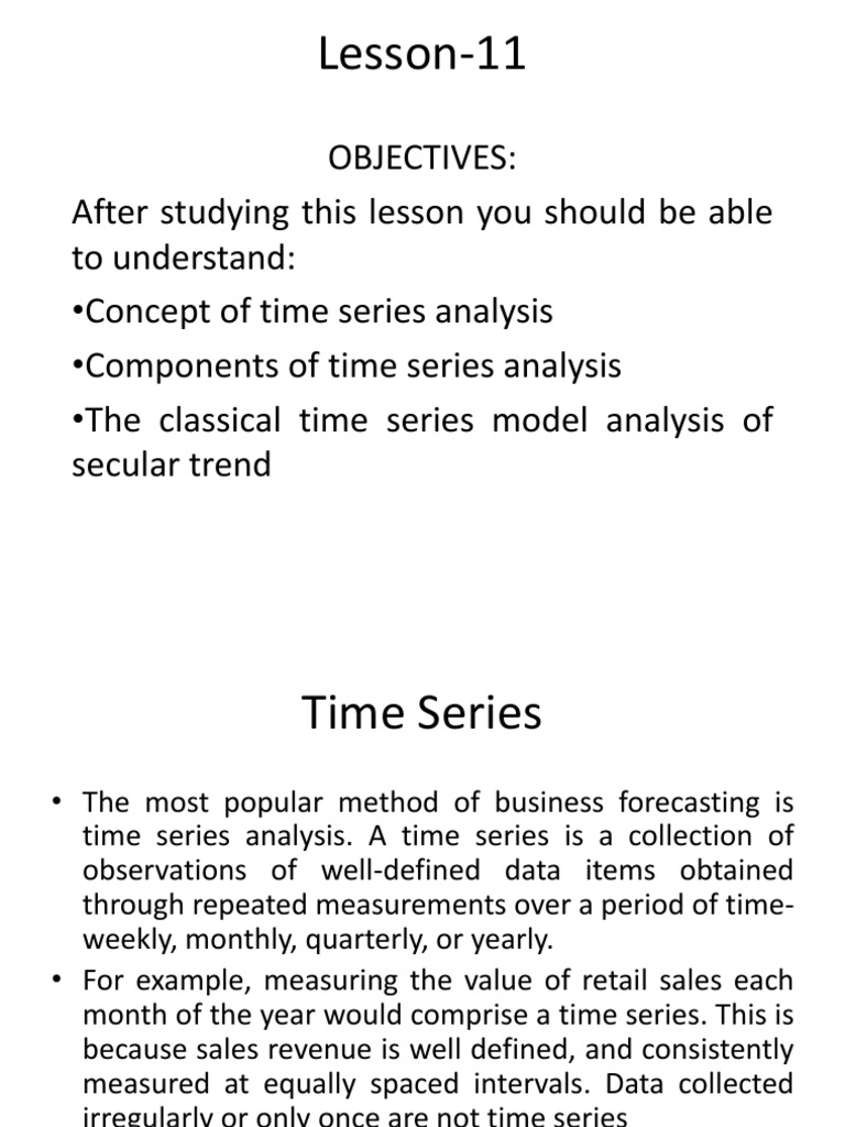 Lesson 11 | PDF | Seasonality | Linear Trend Estimation