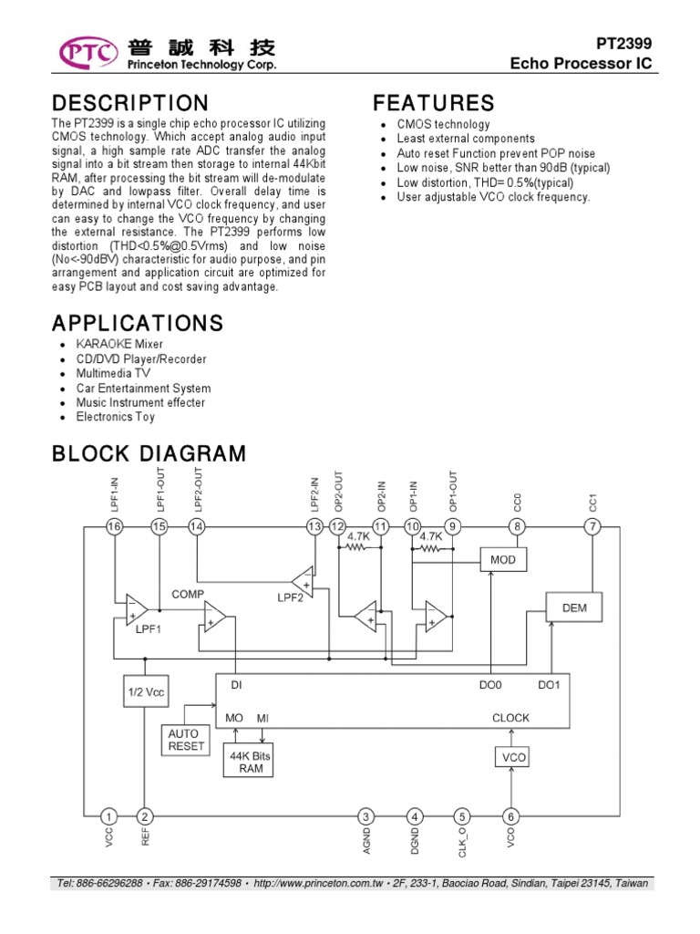 The PT2399 Single-Chip Echo Processor IC: A Versatile and Low-Cost ...