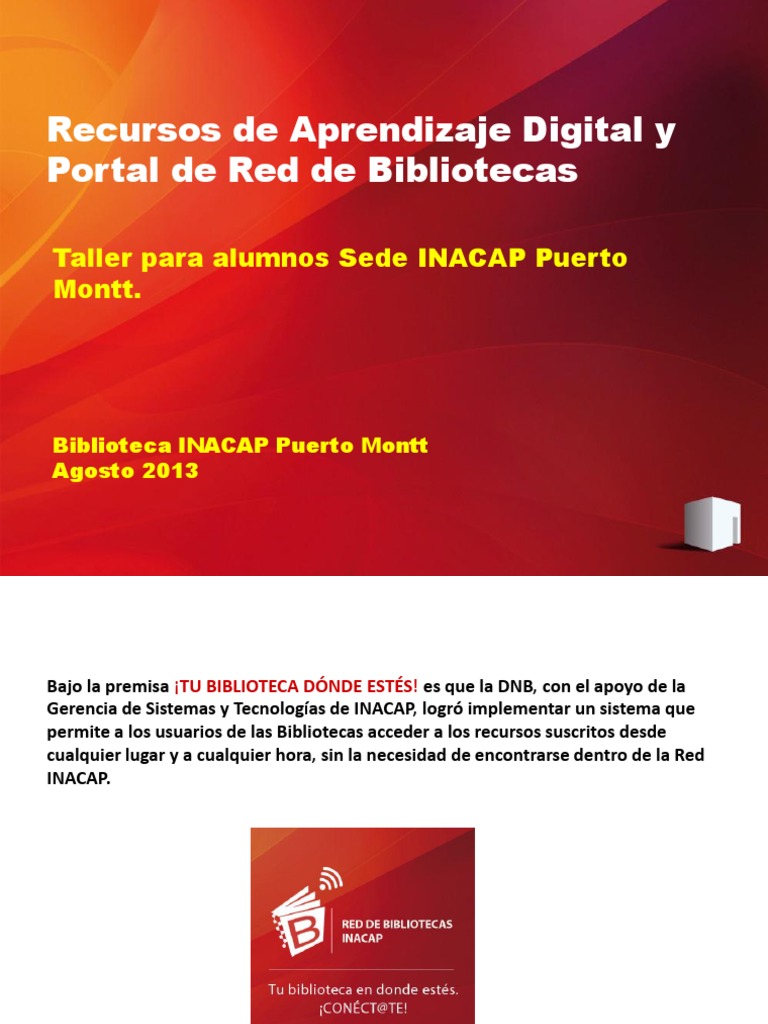 Inacap Bibliotecas Digitales | PDF | Libreria digital | Red de computadoras