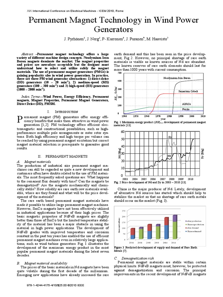 Permanent Magnet Technology in Wind Power Generators | PDF | Wind Power ...