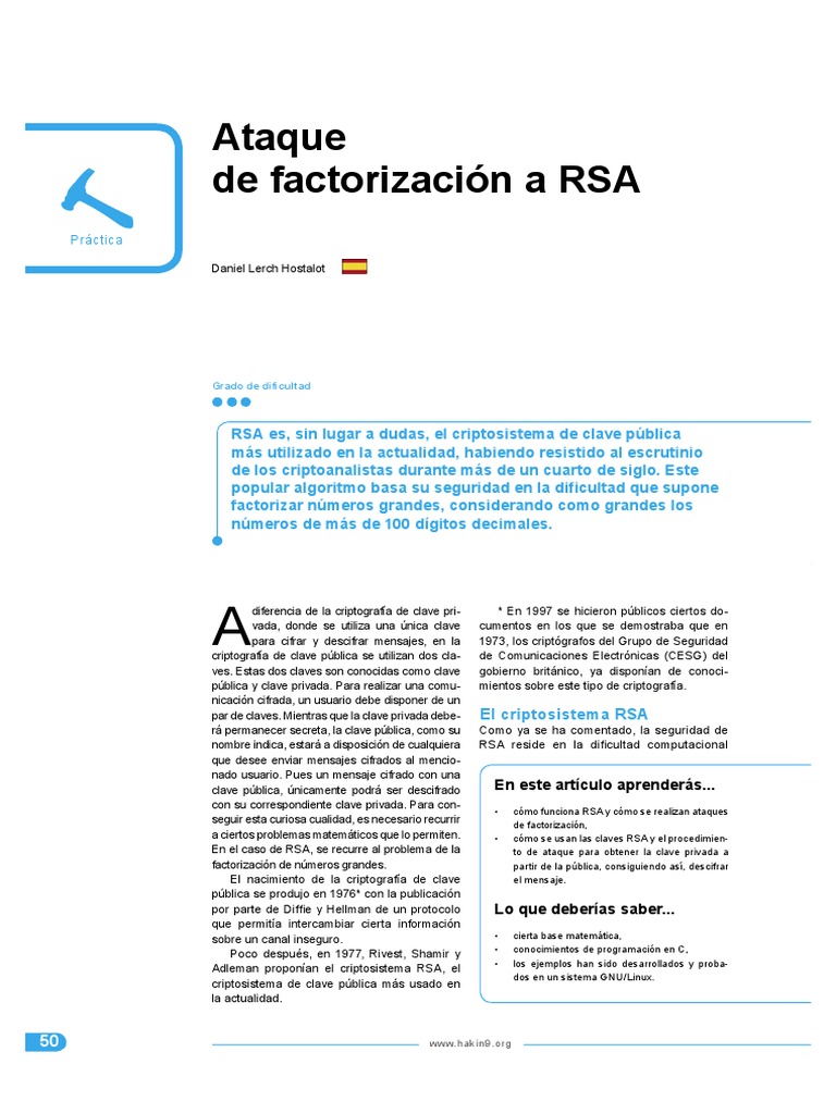 Rsa Es | PDF | Clave (criptografía) | Número primo