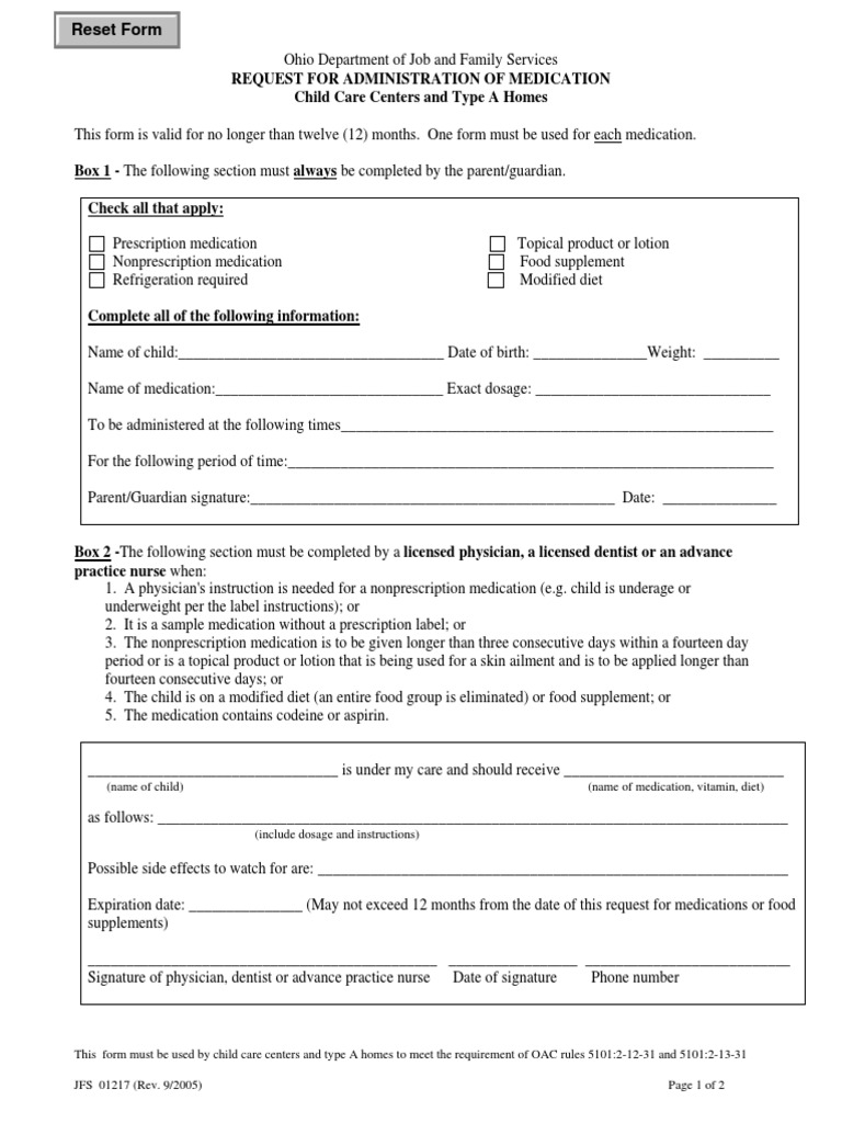 Medication Administration Request Form | PDF | Pharmaceutical Drug ...