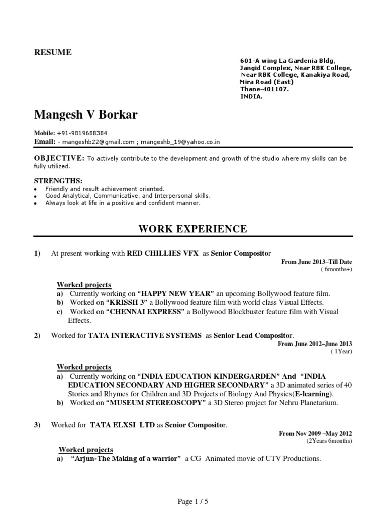 Mangesh Resume | PDF | Software | Computing And Information Technology