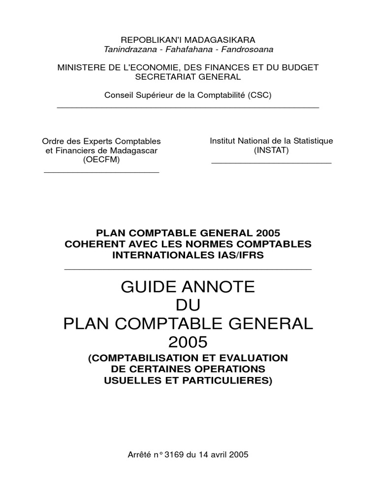 Guide annoté - PCG 2005 | PDF