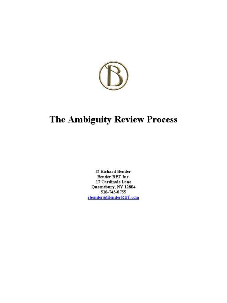 Ambiguity Process For Writing A Technical Specification | PDF ...