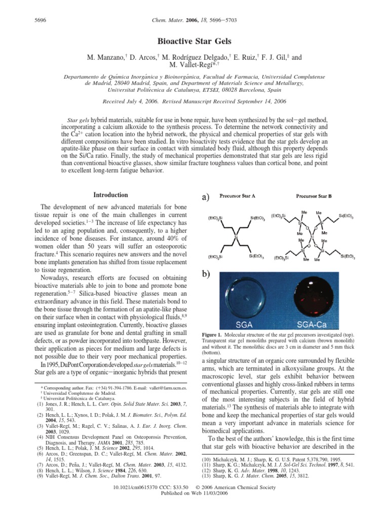 Bioactive Star Gels by Prof V Regi | PDF | Fracture Mechanics | Fracture