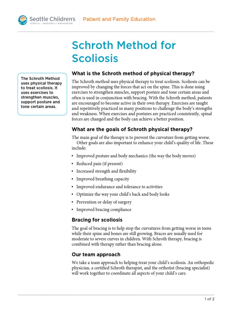 Schroth Method For Scoliosis: What Is The Schroth Method of Physical ...